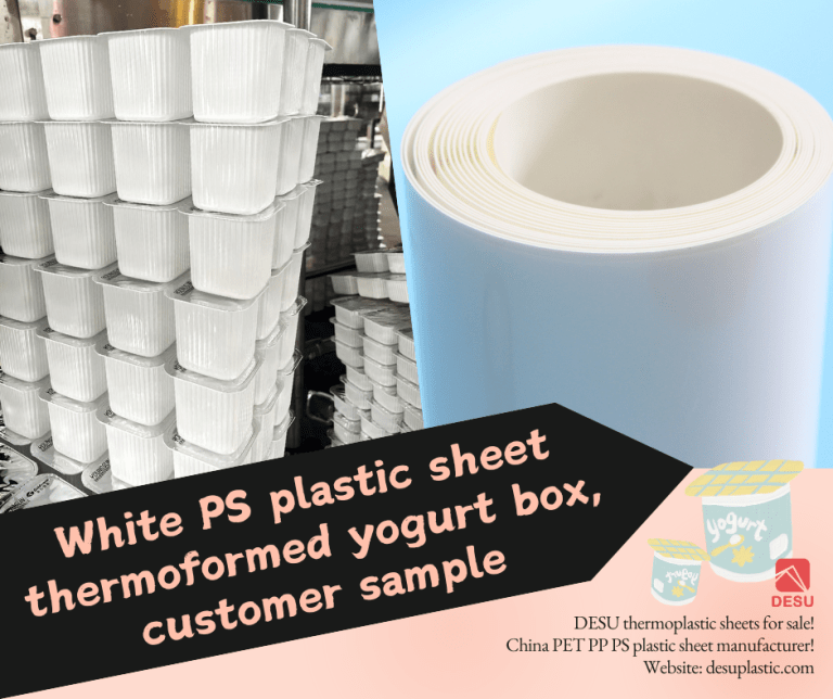 Customer sample passed: White PS plastic sheet for thermoformed yogurt ...